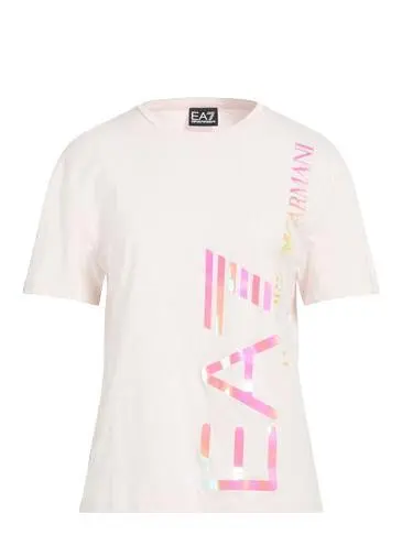 EA7 Logo-print Cotton T-shirt - Pink