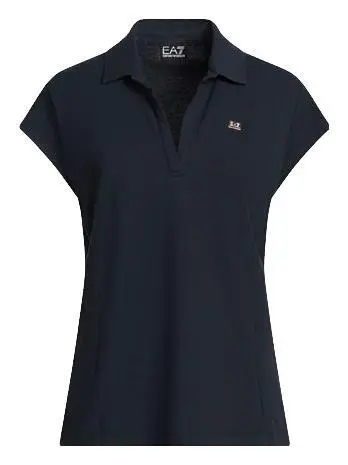 EA7 Cotton-elastane Polo Shirt - Blue