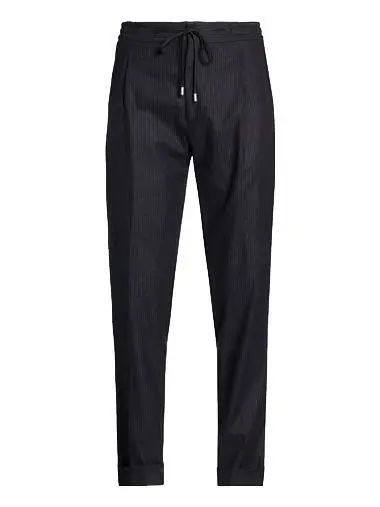 LARDINI Tapered Pinstriped Flannel Pants - Blue