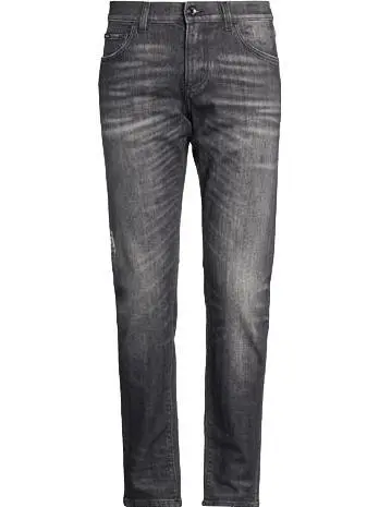 Dolce & Gabbana Tapered Jeans With Logo - Black
