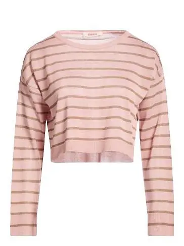 KONTATTO Striped Knit Cropped Sweater - Pink