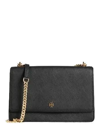 Tory Burch Leather Crossbody Flap Bag - Black