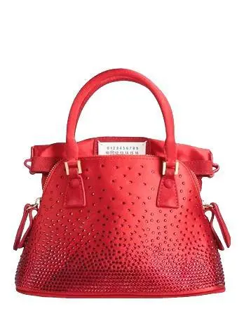 MAISON MARGIELA Handbag In Viscose, Silk, And Leather With Crystals - Red