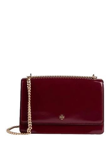 Tory Burch Glossed Leather Crossbody Bag - Red