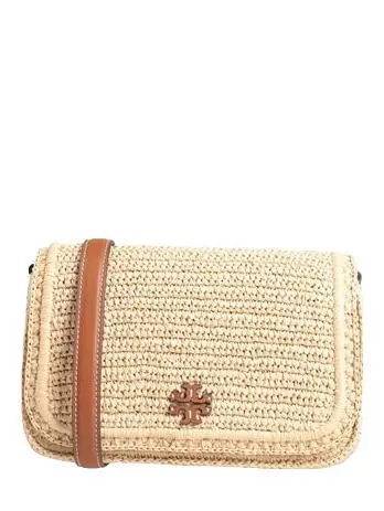 Tory Burch Cross-body Raffia Flap Bag - Beige