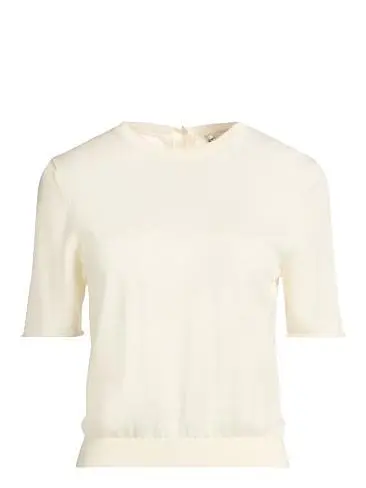Tory Burch Ivory Wool And Silk Sweater - White