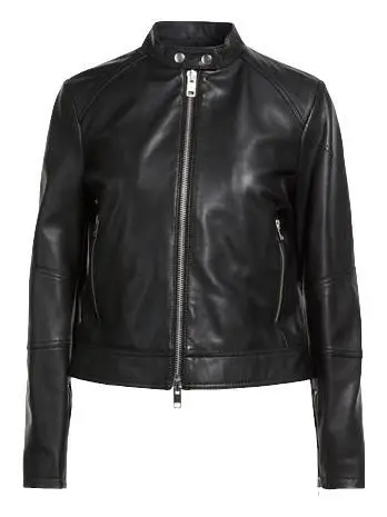 DIESEL Sheepskin Biker Jacket - Black
