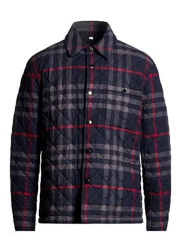 Burberry Quilted Cotton Jacket With Signature Print - Blue