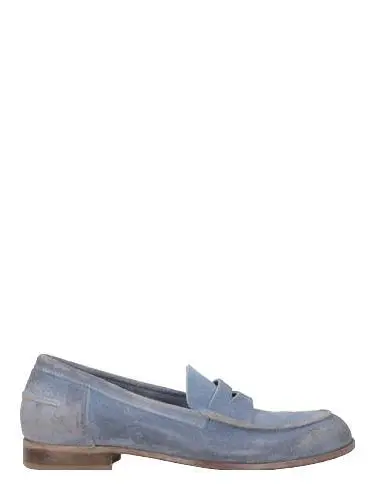 Moma Slate Leather Loafers - Blue