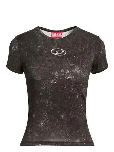 DIESEL® Logo-print Two-tone T-shirt - Charcoal