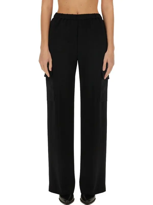 Aspesi Wide Leg Pants With Pockets - Black