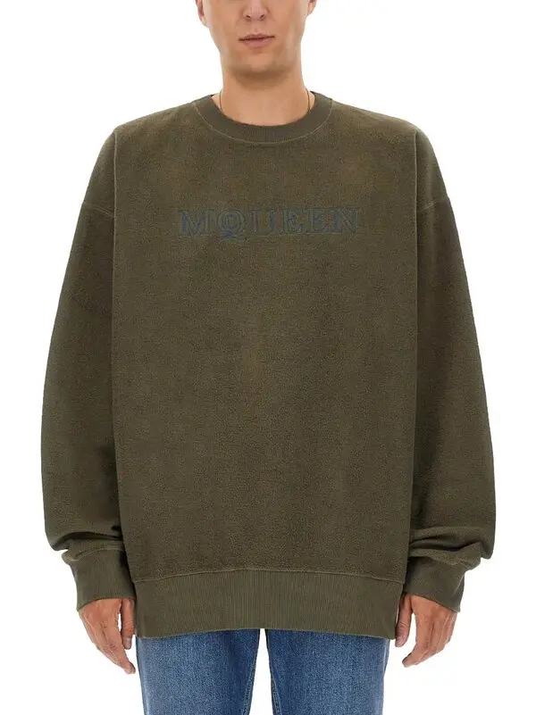 Alexander McQueen Sweatshirt With Logo - Military Green