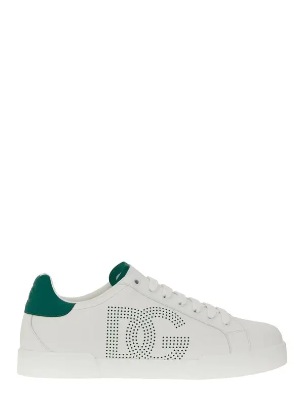 Dolce & Gabbana Portofino Leather Sneakers - White