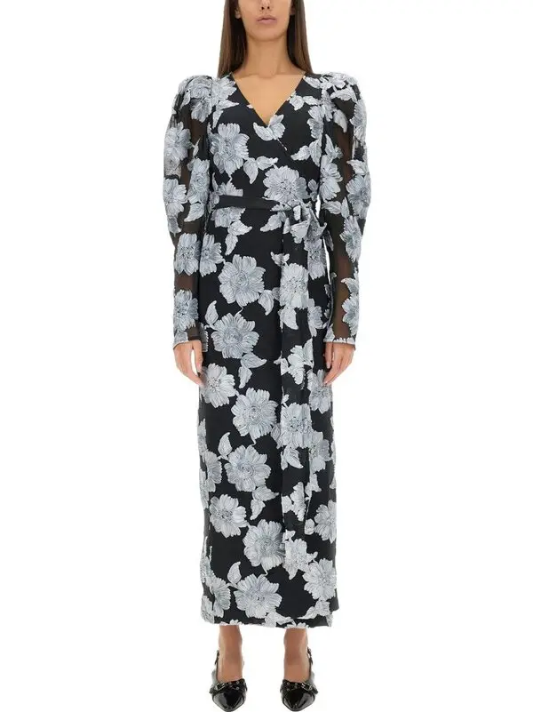 ROTATE BY BIRGER CHRISTENSEN Floral Maxi Dress - Black