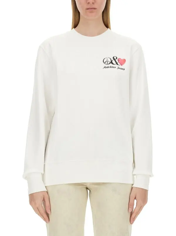 Moschino Logo Sweatshirt - White