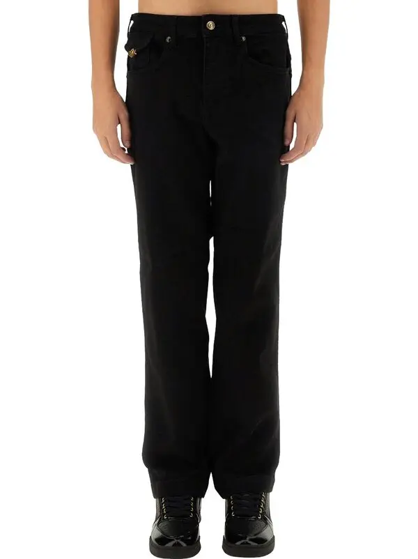 Versace Cotton Straight Leg Jeans - Black