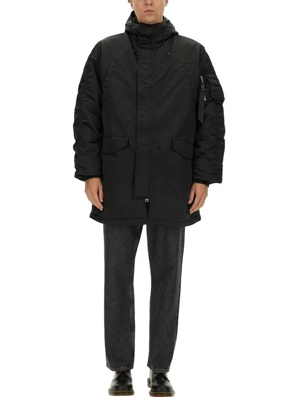 Alpha Industries Long Bomber Jacket N 3 B - Black