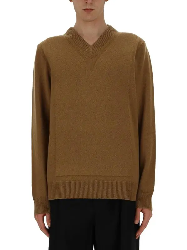 JIL SANDER V-neck Sweater - Beige