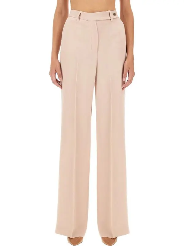 Kiton Satin Wide Leg Trousers - Pink