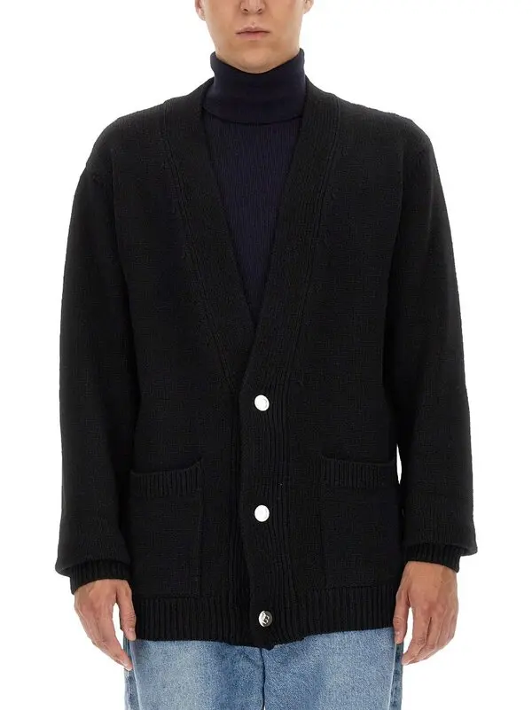Balmain Logo Inlay Cardigan - Black