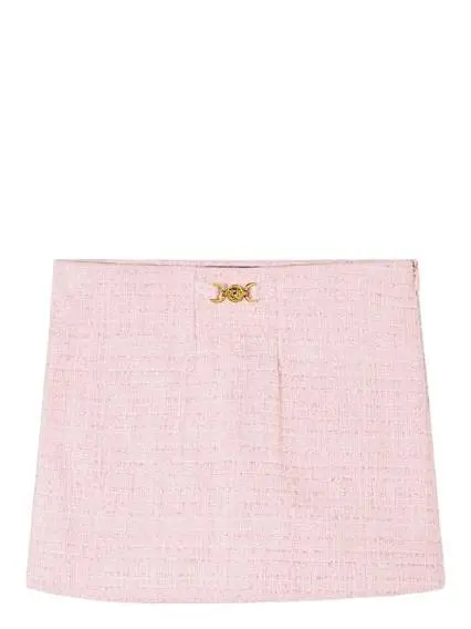 Versace Cotton-blend Tweed Skirt - Pink