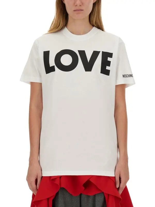 Moschino Oversized T-shirt With Logo - White