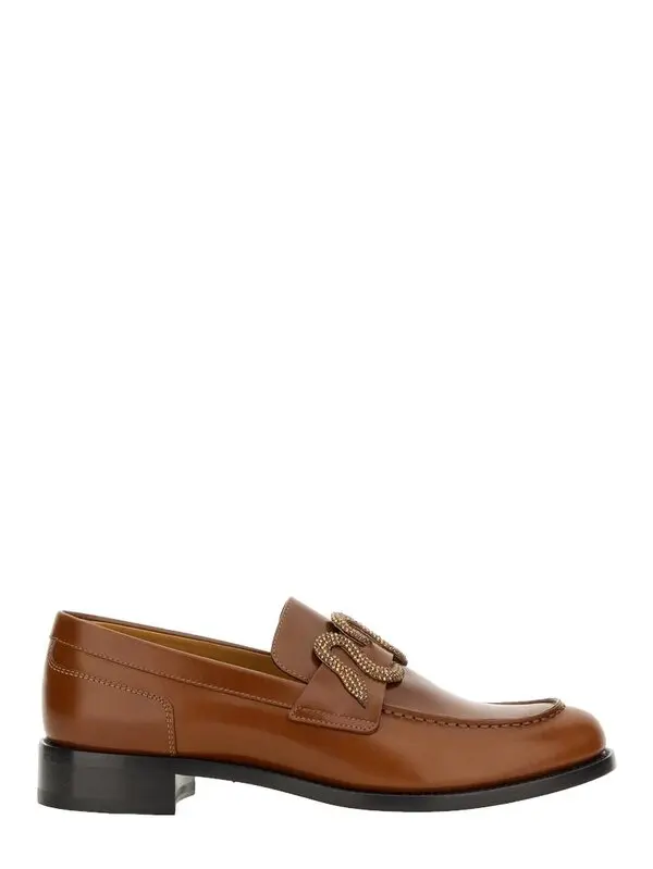 Rene Caovilla Leather Loafer - Buff