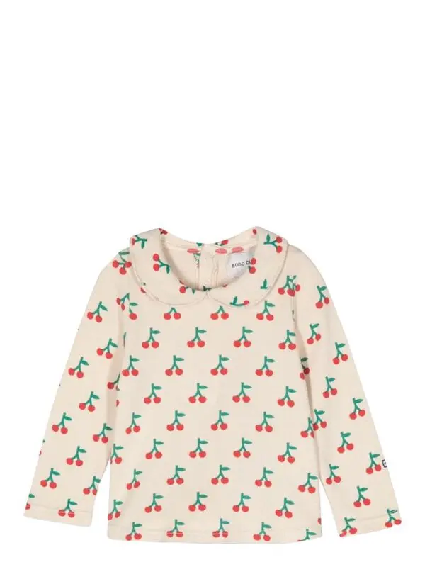 BOBO CHOSES Baby Cherry Print T-shirt - White