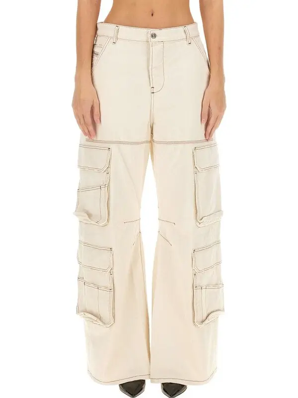 DIESEL Cargo Leggings 'd Sire - White