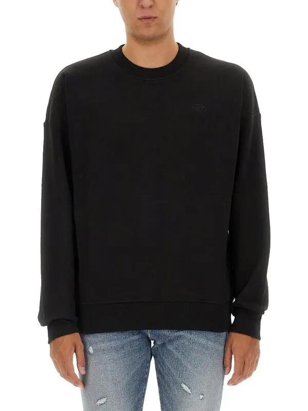 DIESEL Regular-fit Cotton Sweatshirt - Black