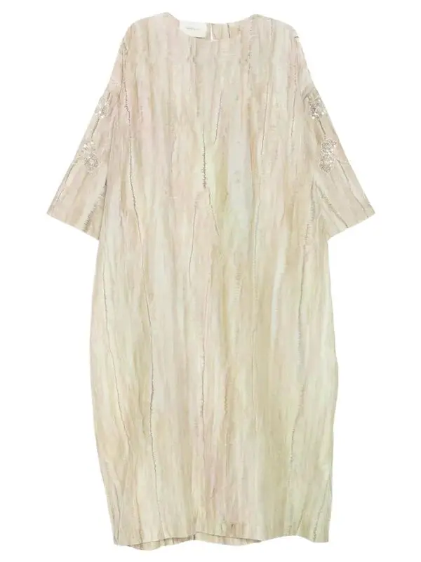 SHATHA ESSA Embroidered Dress - Neutrals