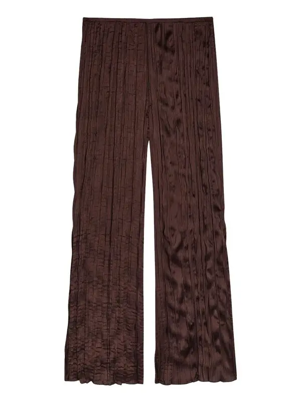 Staud Nami Plissé Trousers - Brown