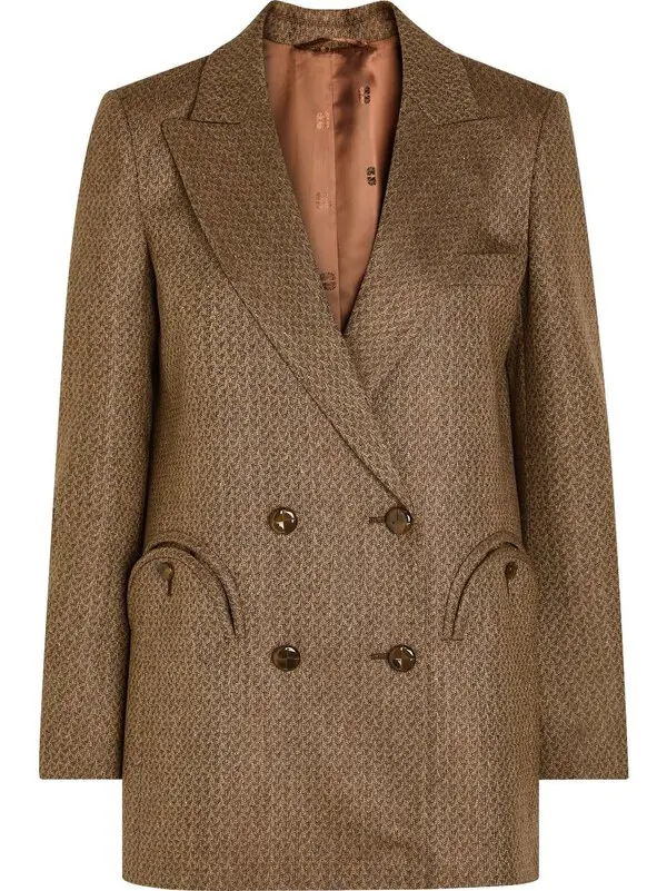 BLAZÉ MILANO Jacquard Silk And Wool-blend Blazer - Light Brown