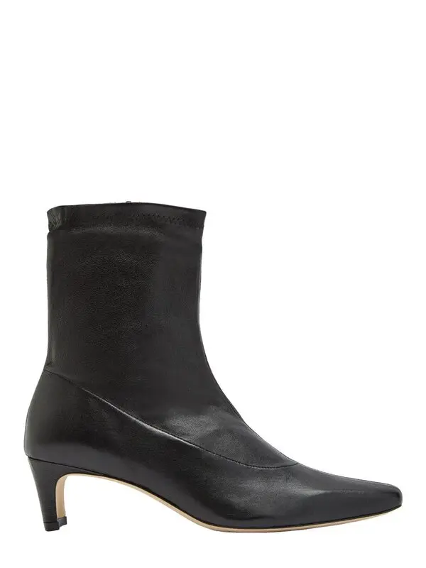 Staud Wally Leather Ankle Boots - Black