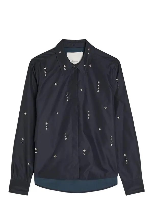 3.1 Phillip Lim Stud-embellished Cotton-blend Shirt - Black