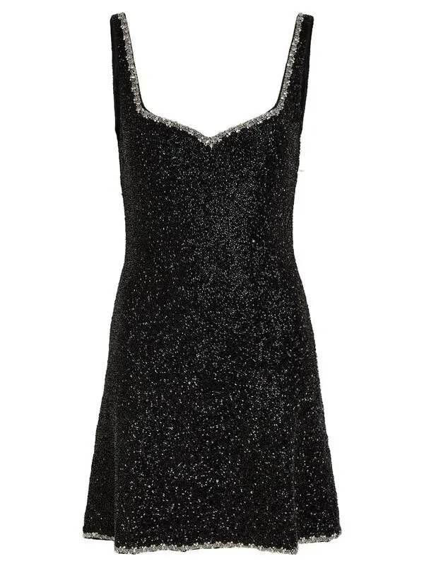 Alice + Olivia Eve Embellished Mini Dress - Black