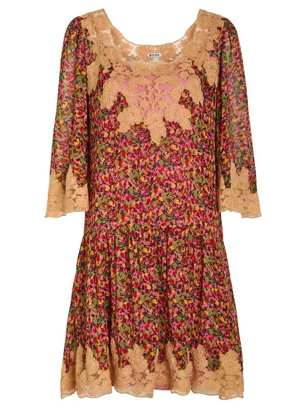 BODE Confetti Floral Silk Mini Dress - Multicoloured 1