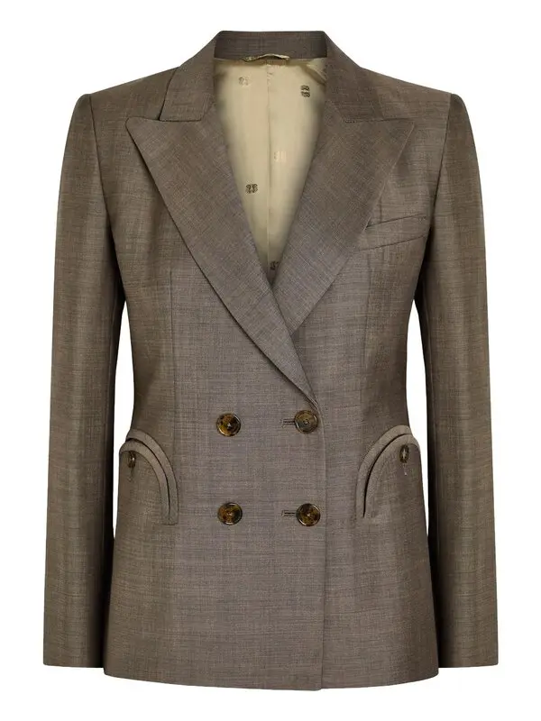 BLAZÉ MILANO Wool-blend Double-breasted Blazer - Brown