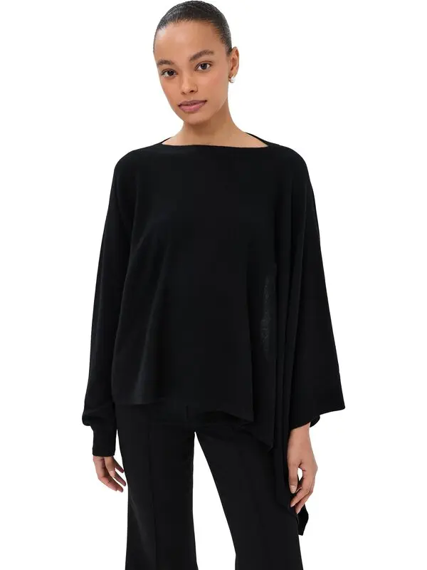 JIL SANDER Cape With Sleeve Pullover - Black