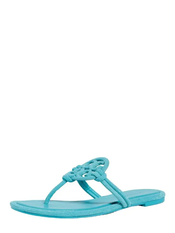 Tory Burch Miller Knotted Pavé Sandals - Soft Turquoise