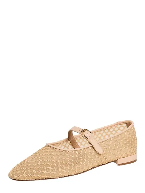 Ulla Johnson Isobel Mesh Ballet Flats - Nude