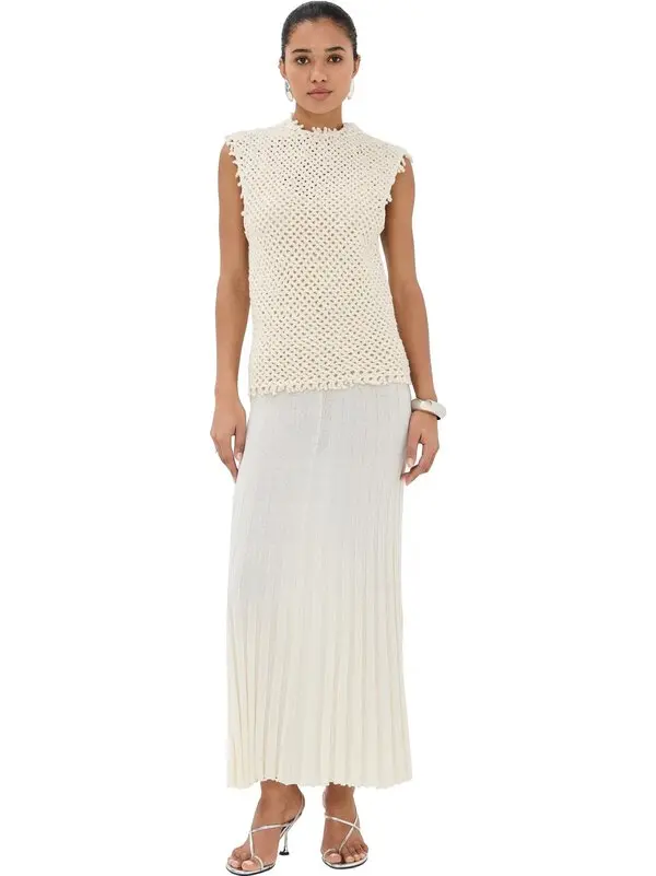 Christopher Esber Lattice Knit Tank Maxi Dress - White