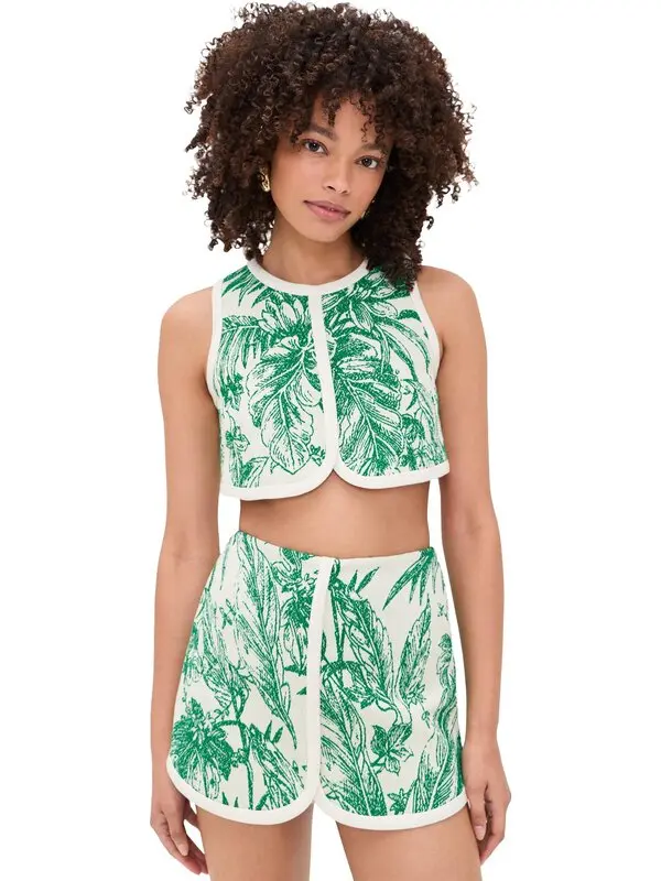 Alexis Ola Floral Top - Verde Palm