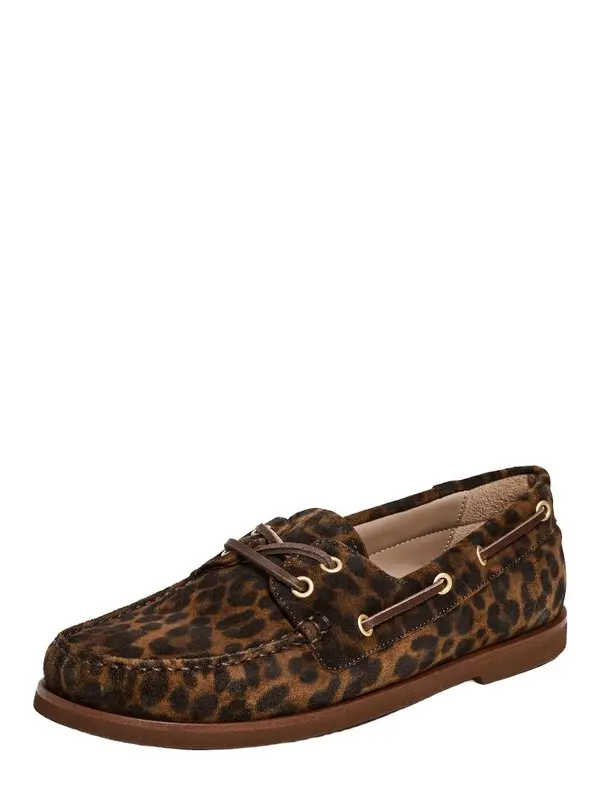 GIANVITO ROSSI Vandée Suede Flats - Leopard Print
