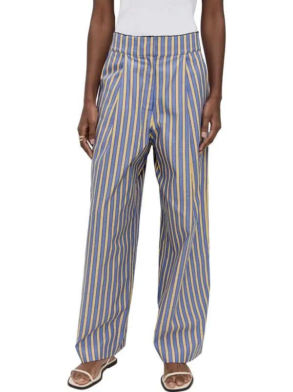 DE LORETA Panca Pants - Blue Stripes