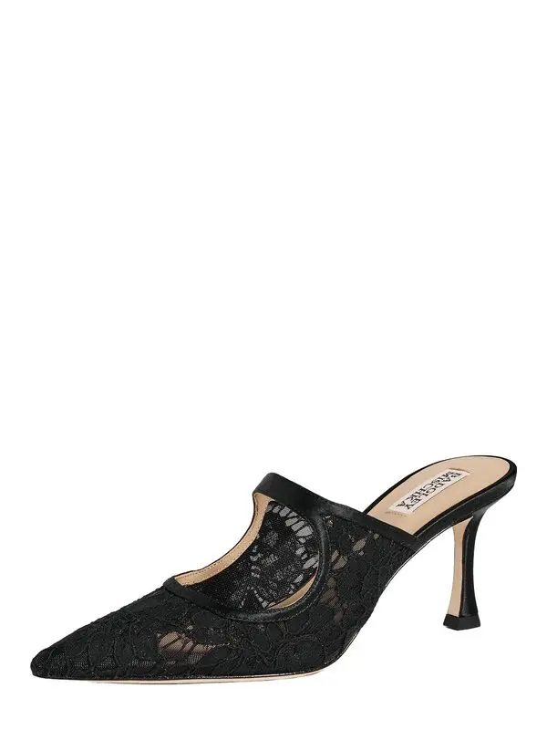 Badgley Mischka Oaklyn Heeled Mules - Black Satin