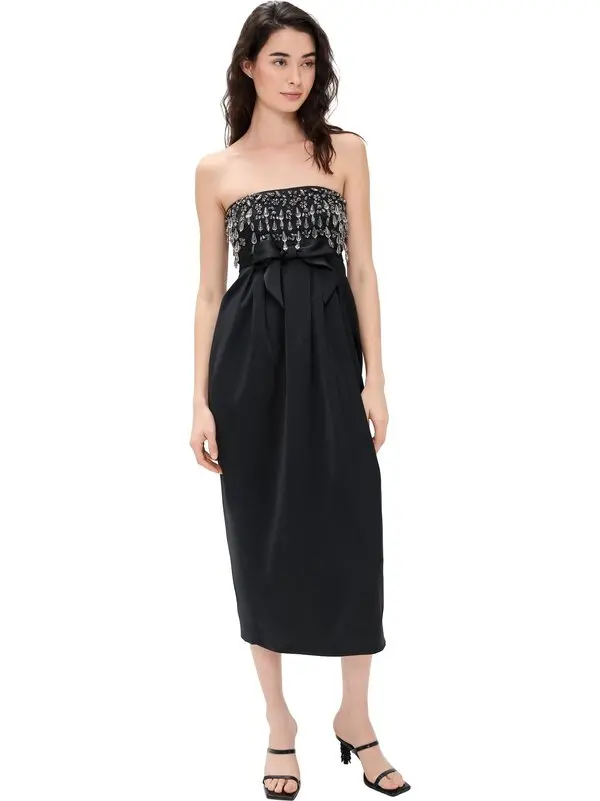 Cinq À Sept Layered Gemstone Zelina Dress - Black