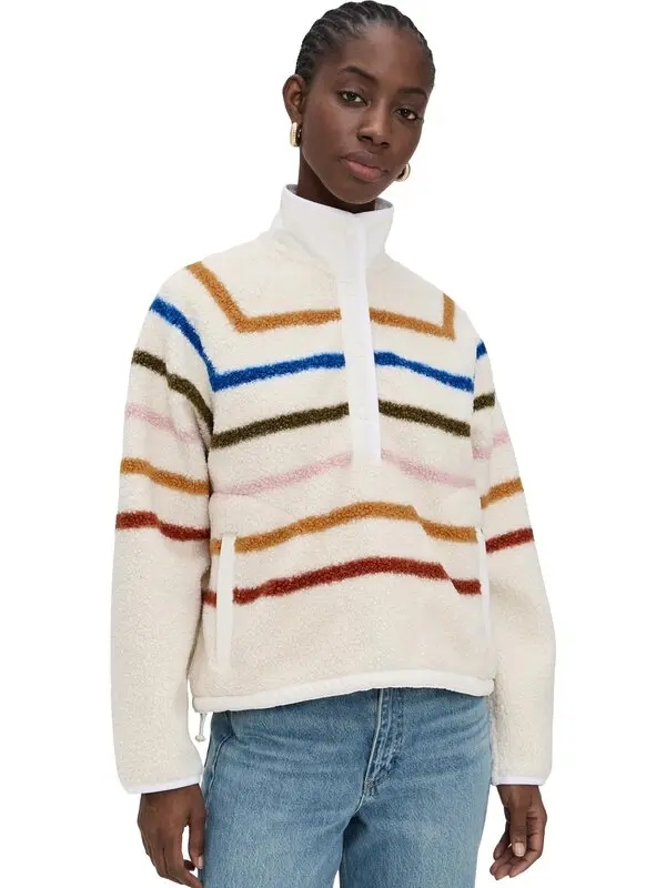 Faherty Brand Striped Fireside Fleece Pullover - Dream Fleece Stripe