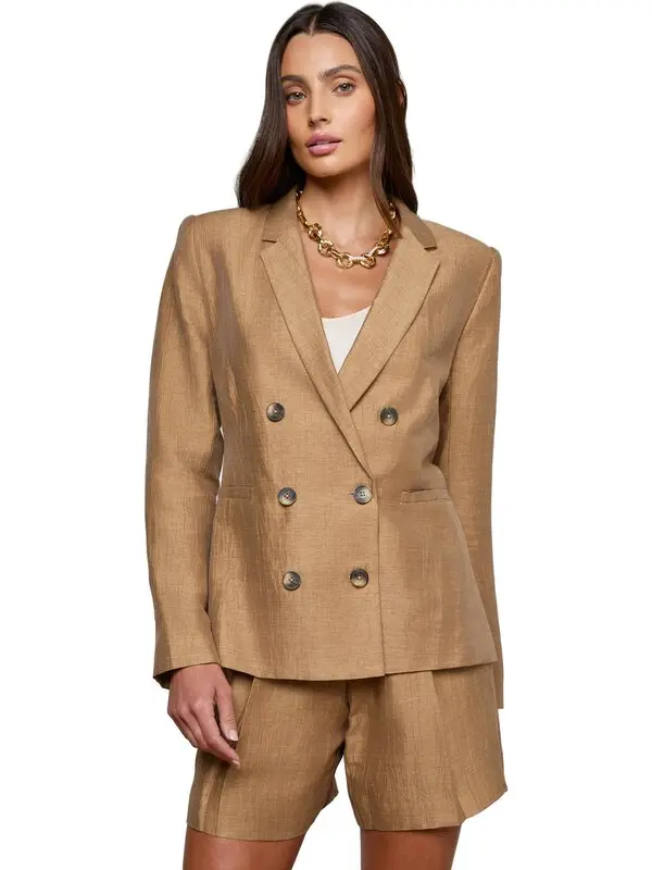 L'Agence Colin Linen-blend Blazer - Latte