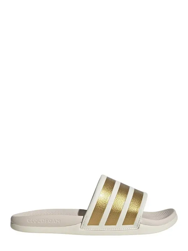Adidas Adilette Comfort 2.0 Slides - Off White/gold Metallic/chalk White